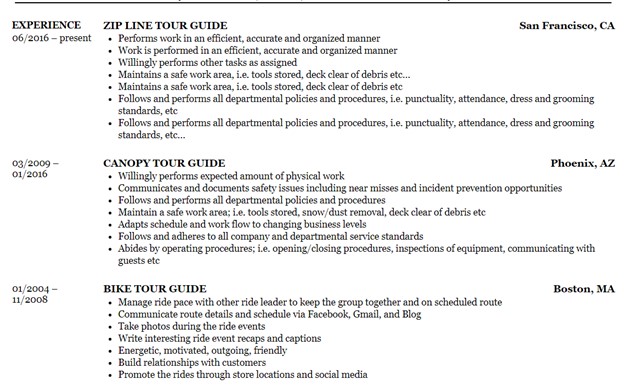 An Ultimate Guide To Write A Tour Guide Resume